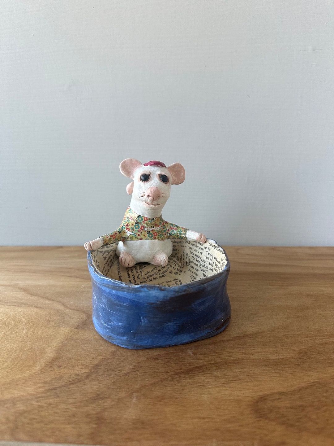 Air Dry Clay Mouse Sculpture, Handmade Sculpture, Home Decor, Whimsical ...