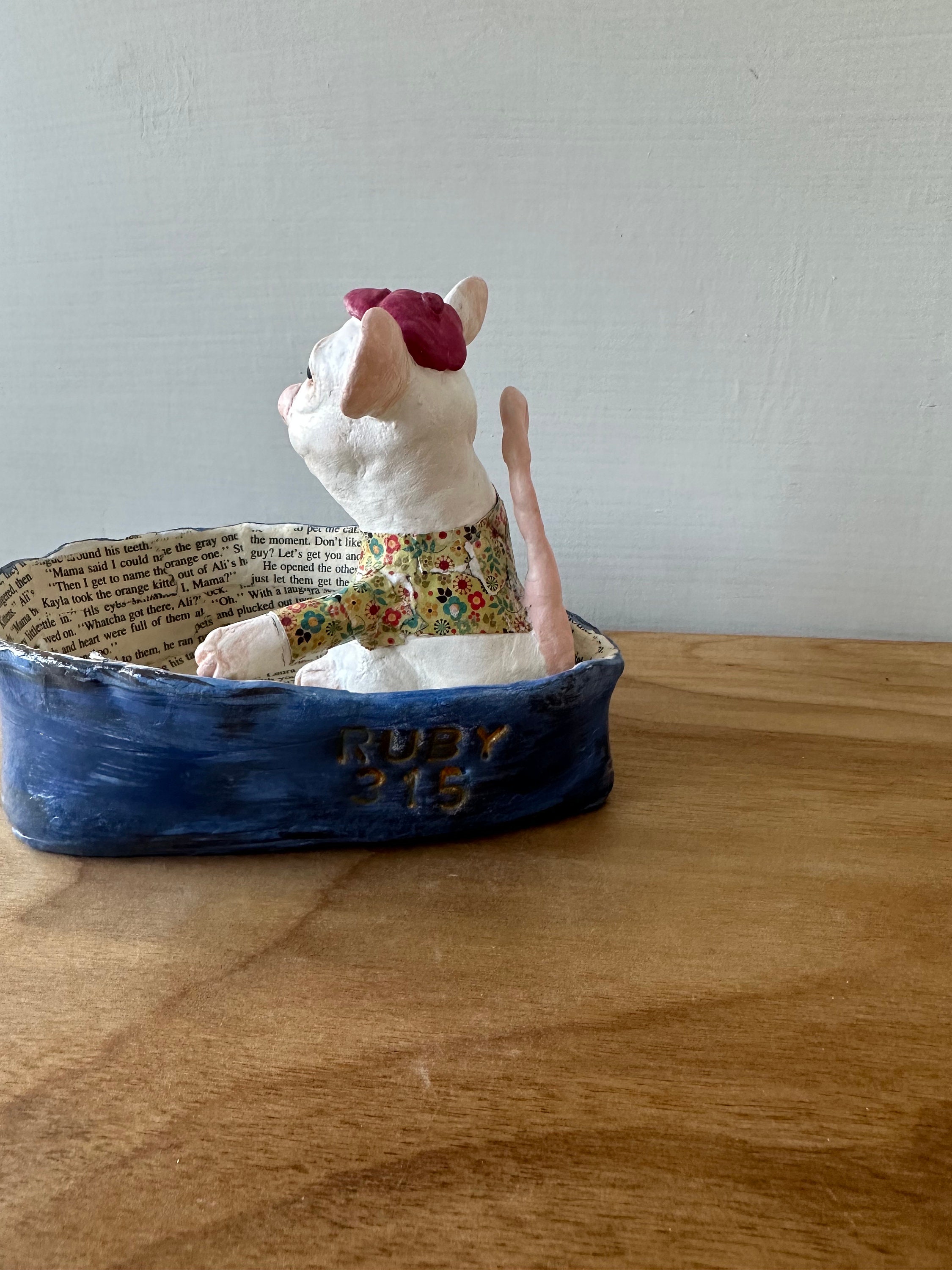 Air Dry Clay Mouse Sculpture, Handmade Sculpture, Home Decor, Whimsical ...