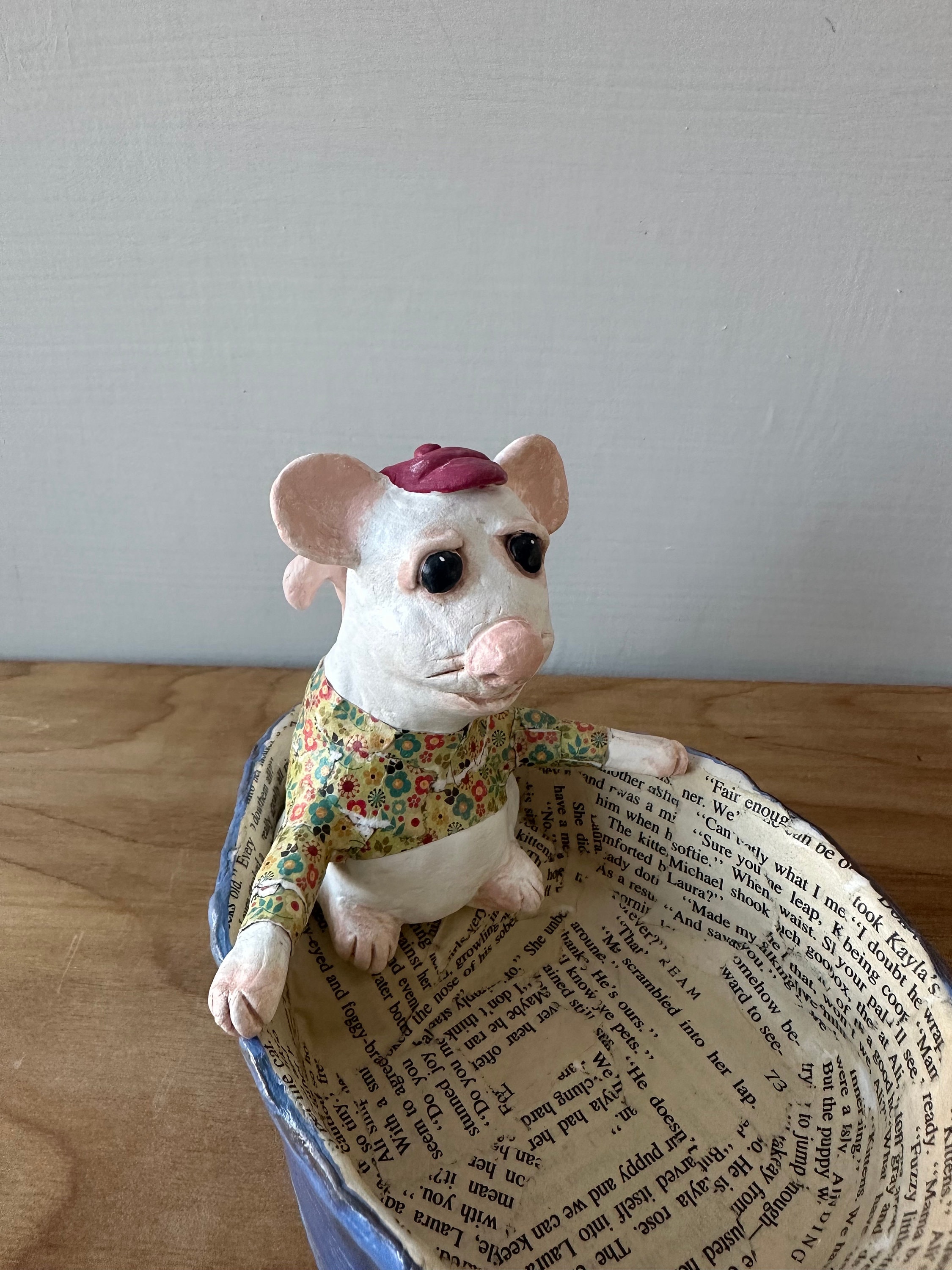 Air Dry Clay Mouse Sculpture, Handmade Sculpture, Home Decor, Whimsical ...