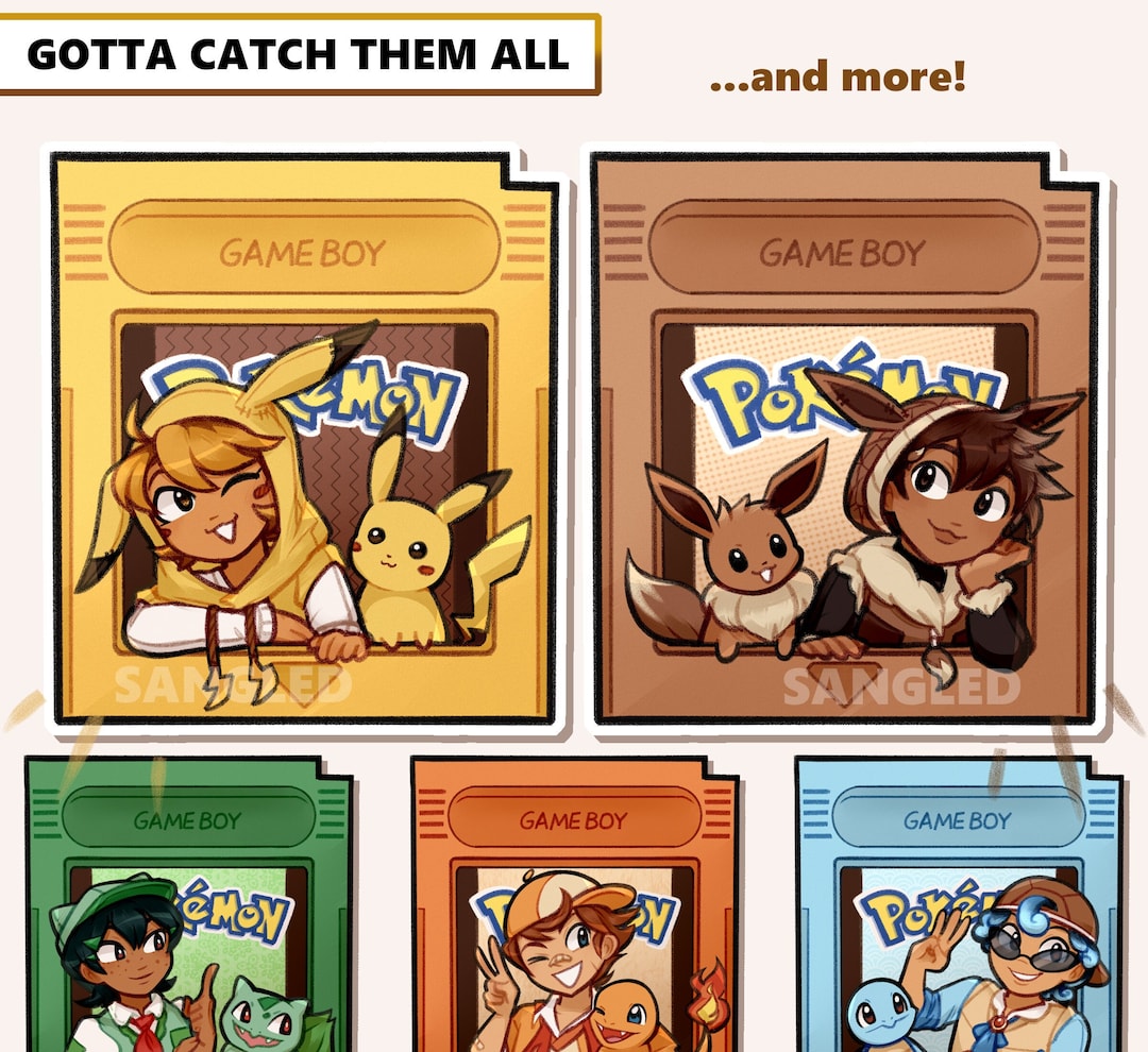 Pokemon Gameboy Color Cartridges - Sticker/keychain Charms - Etsy