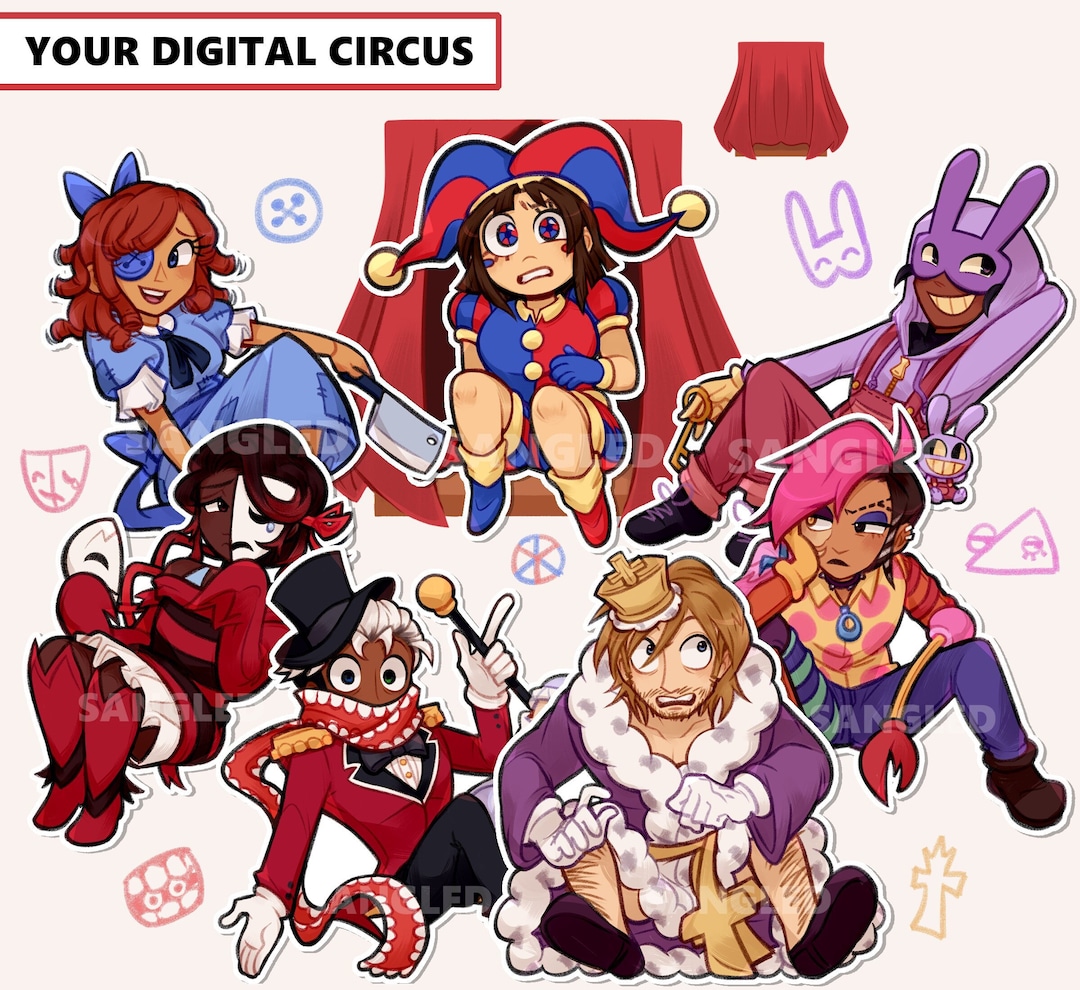 The Amazing Digital Circus - Sticker/button/keychain Charms - Etsy
