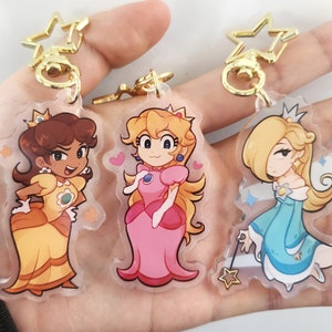 Nintendo Princesses - Keychain/sticker/button Charms - Etsy