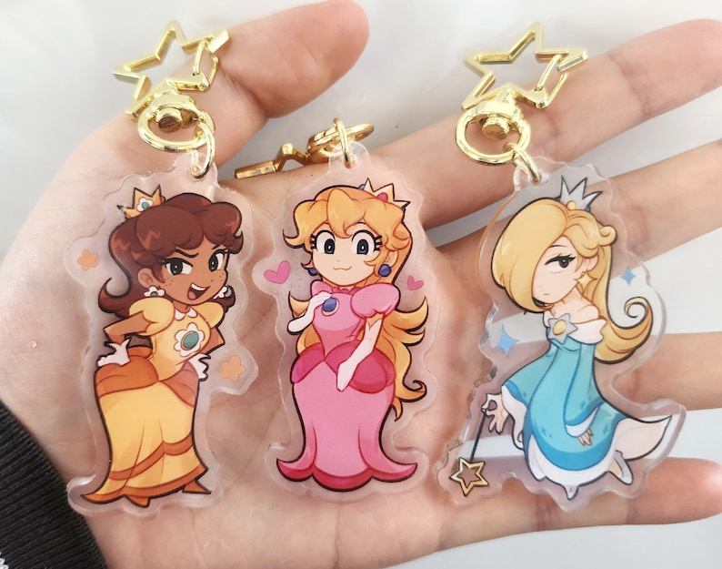 Nintendo Princesses Keychain/sticker/button Charms - Etsy