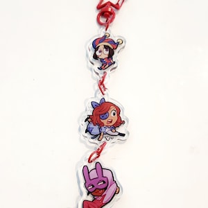 Lil' Digital Circus - Shaker & Dangle Keychain/sticker Charms - Etsy Canada