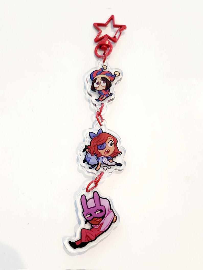 Lil' Digital Circus Shaker & Dangle Keychain/sticker Charms - Etsy