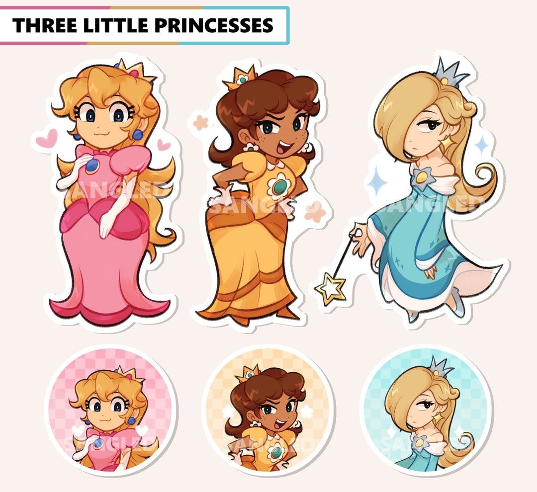 Nintendo Princesses - Keychain/sticker/button Charms - Etsy