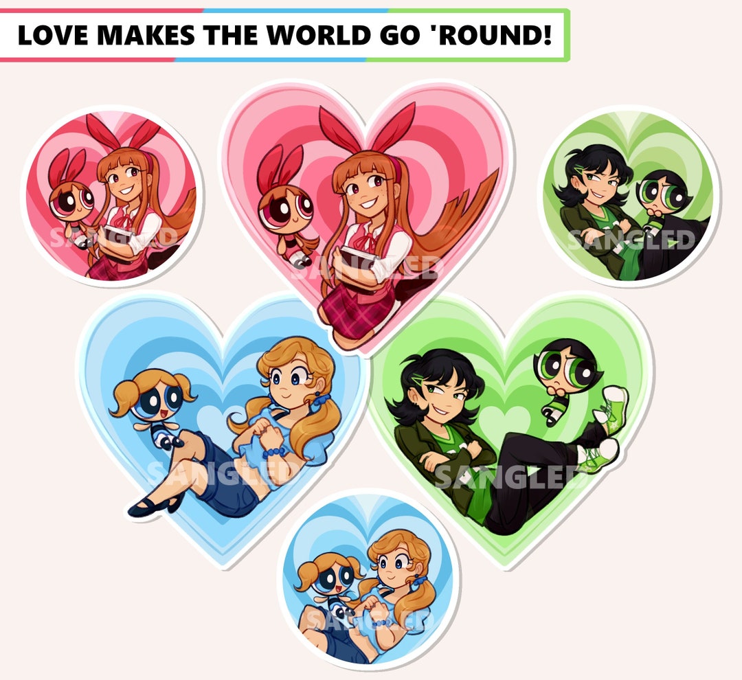 The Powerpuff Girls - Keychain/sticker/button Charms - Etsy