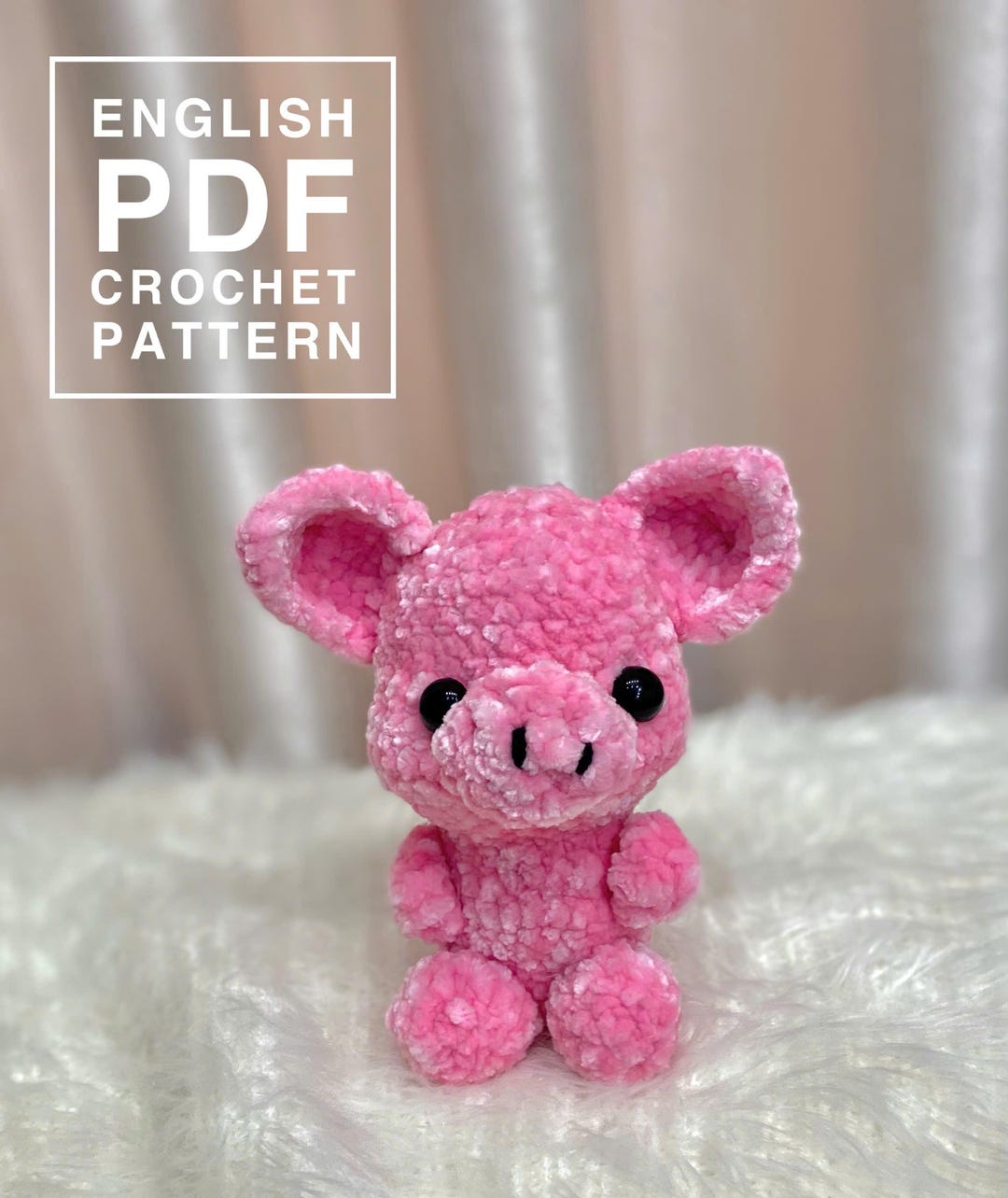Piggy the Pig Crochet Pattern, Cute Handmade Gift, Beginner Crochet Low ...