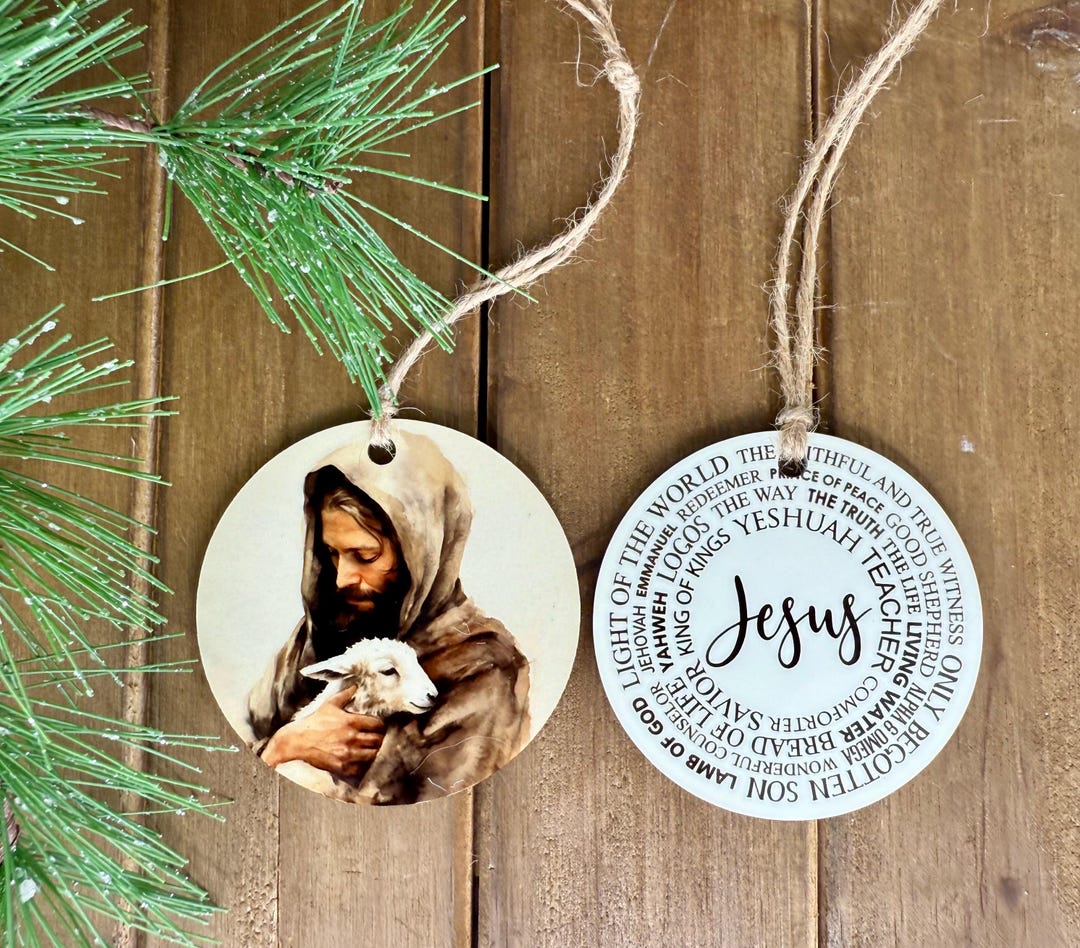 Christ Ceramic Christmas Ornament With Names of Christ on the Back - Etsy