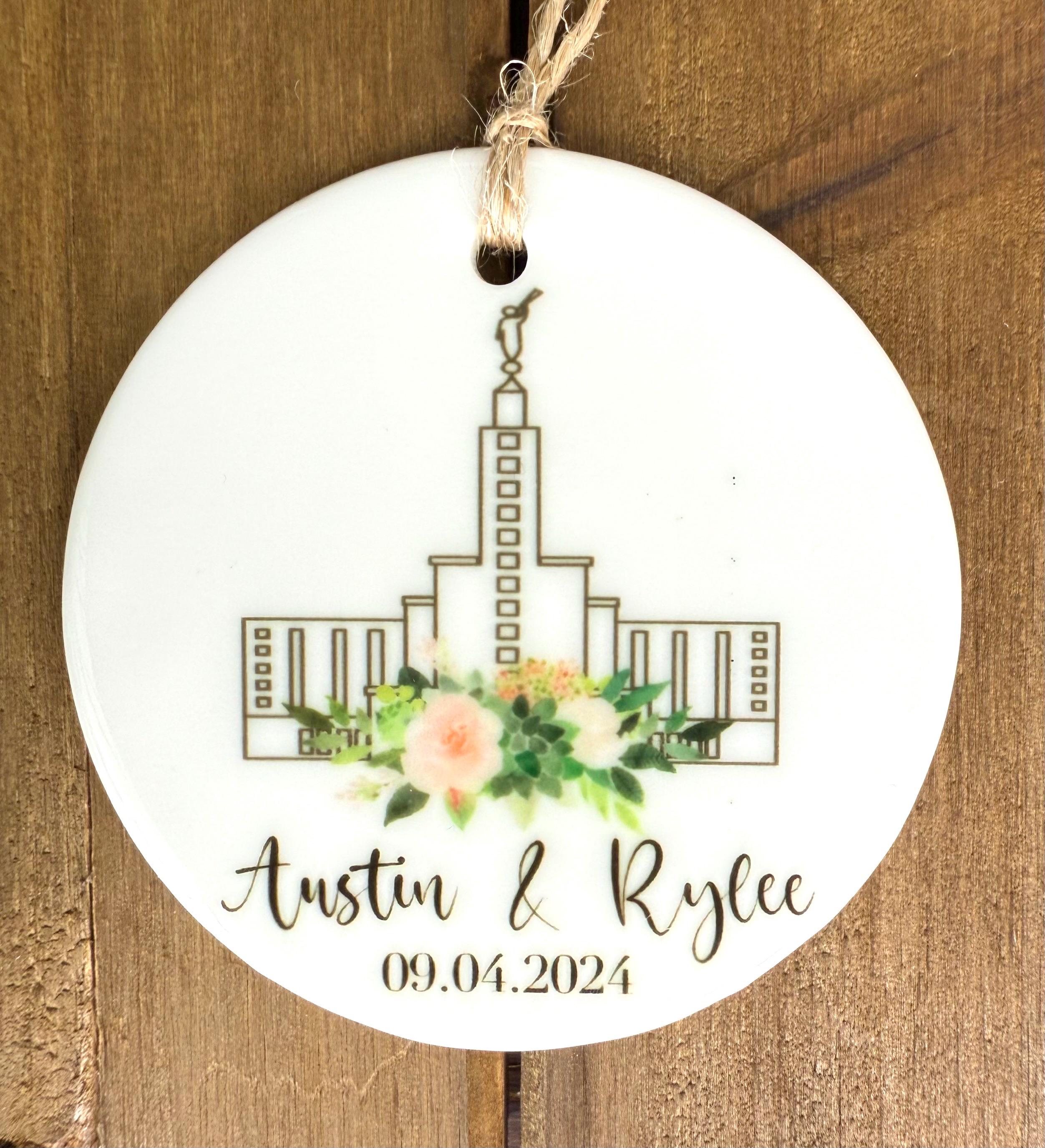 LDS Temple Wedding Christmas Ornament - All Temples Available | First ...
