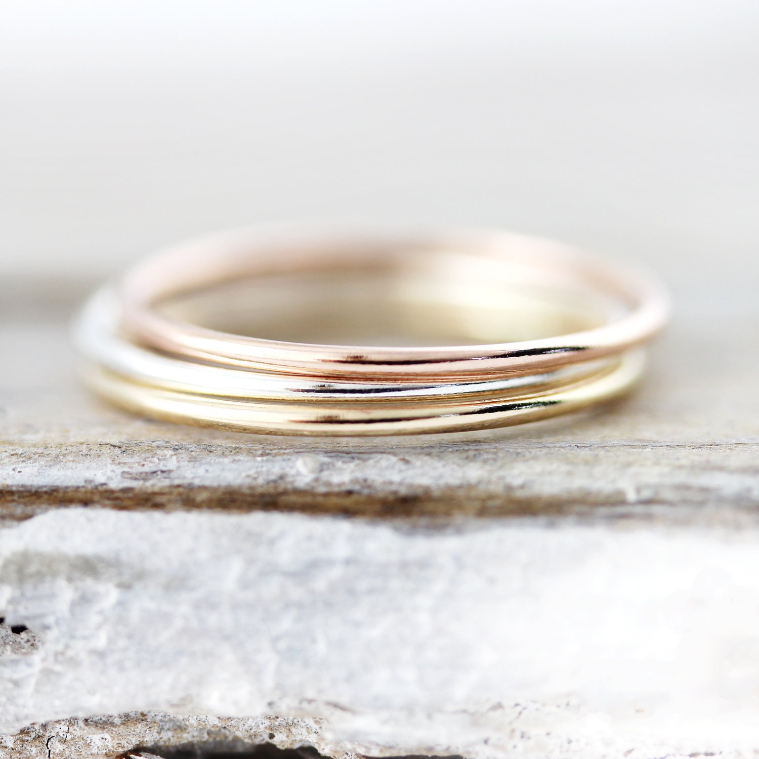 Thin Smooth Stacking Ring in Sterling Silver or Gold Filled - Etsy