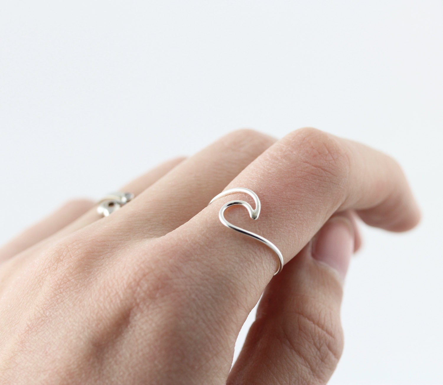 Ocean Wave Ring Recycled Sterling Silver Ring - Etsy