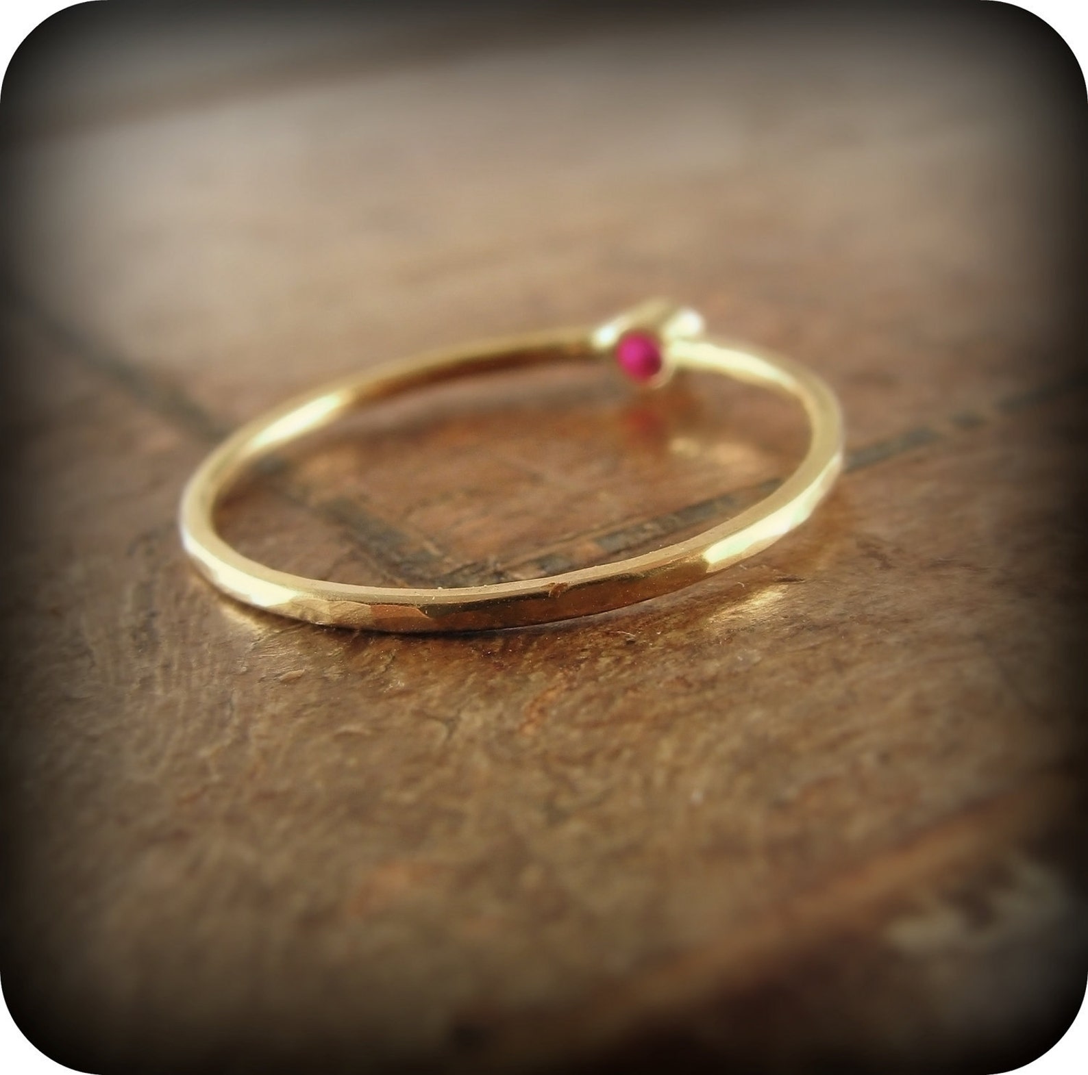 Ruby Ring Recycled 14K Gold Ring With Bezel-set Stone - Etsy