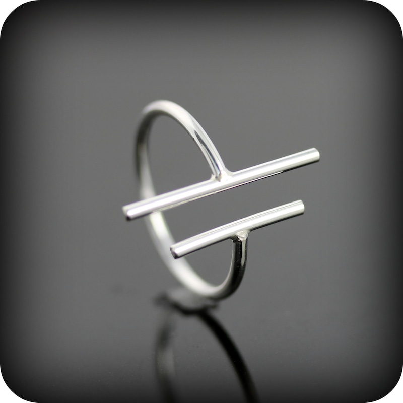 Bar Ring Silver - Etsy