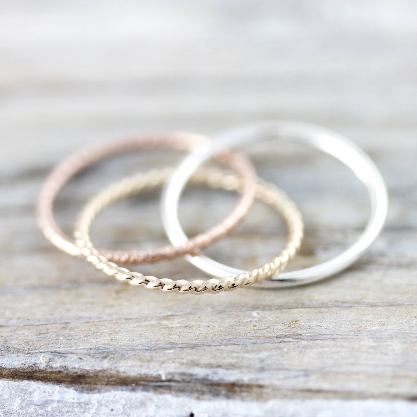Triple Interlocked Ring - Three Colors - Etsy