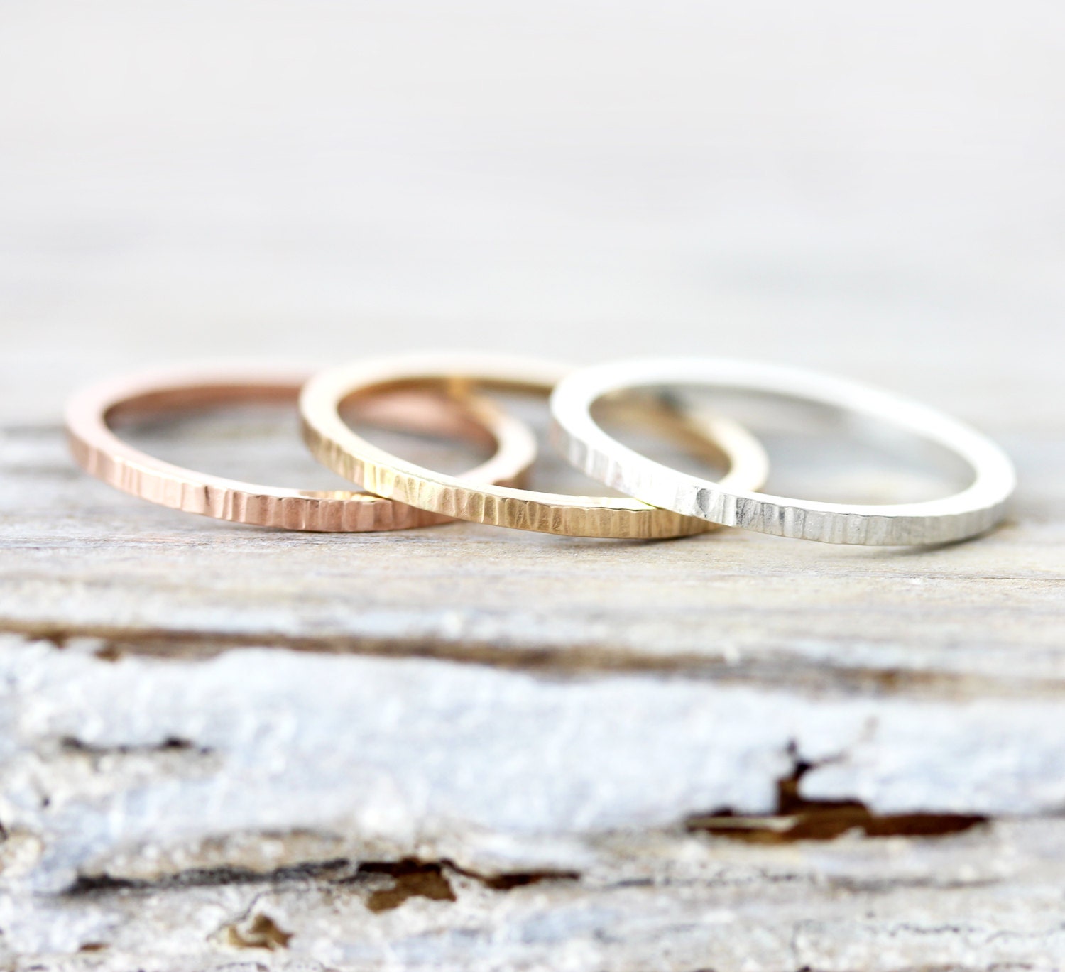 Medium Lined Stacking Ring in Sterling Silver Gold Filled or | Etsy