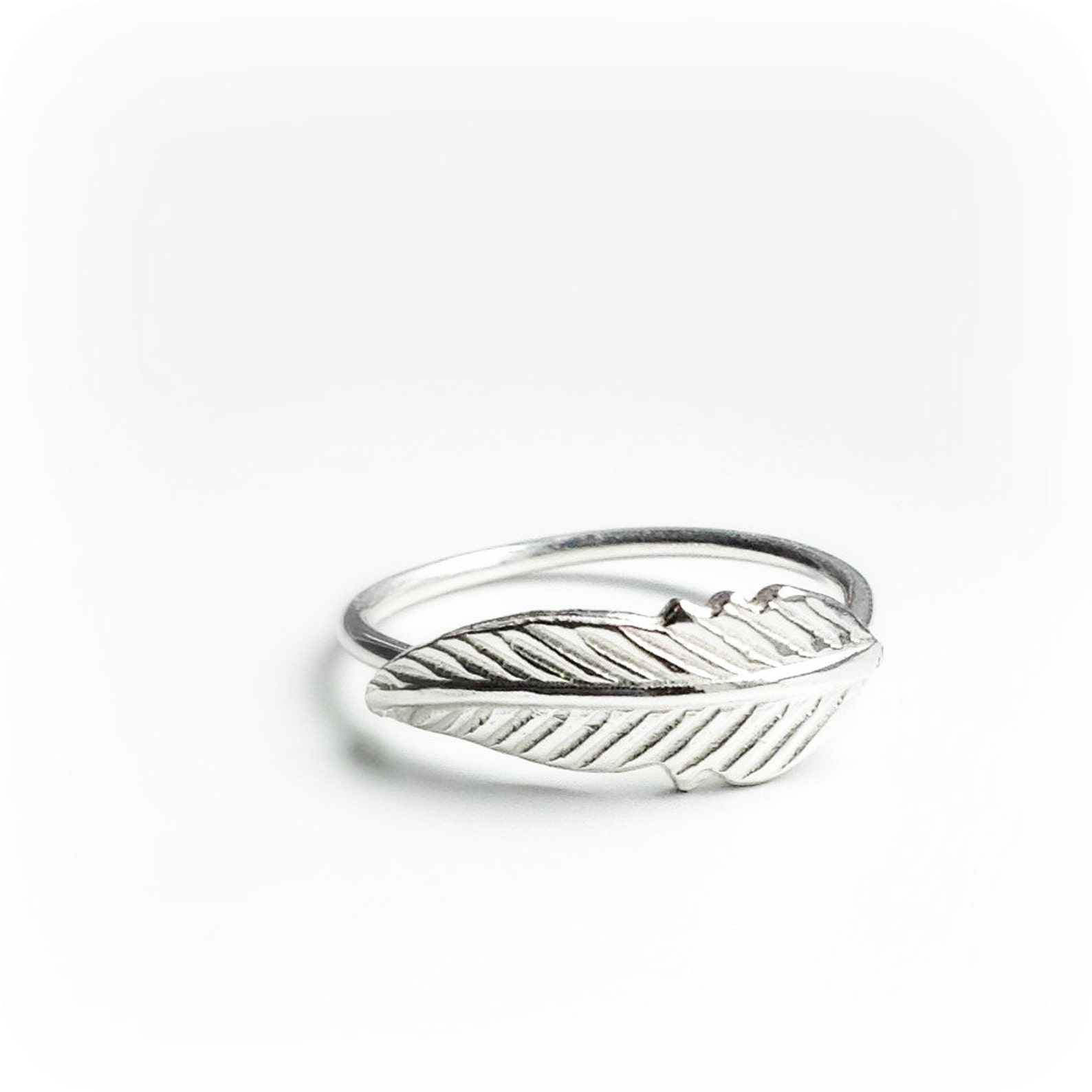Feather Ring Sterling Silver Ring - Etsy