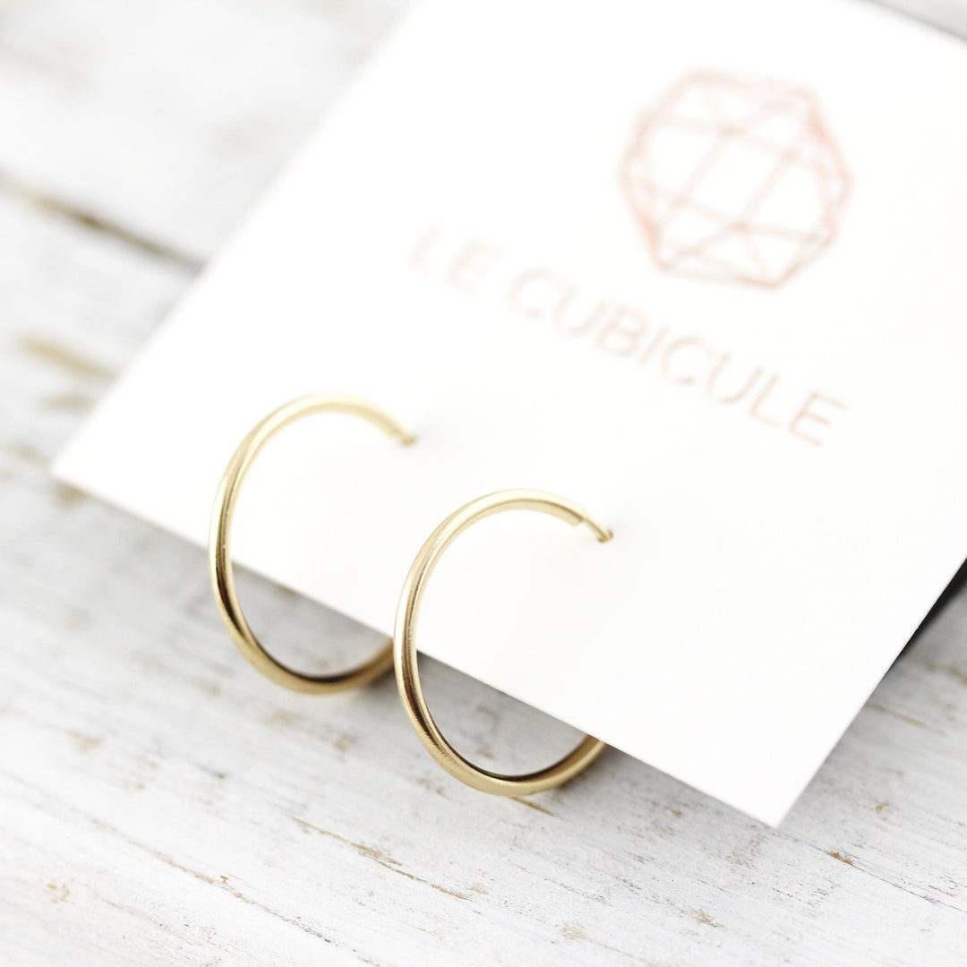 Simple Hoops - Silver or Gold Filled Earrings - Etsy