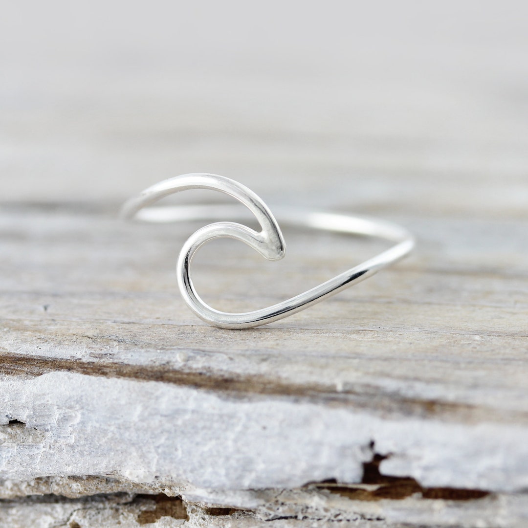 Ocean Wave Ring - Recycled Sterling Silver Ring - Etsy