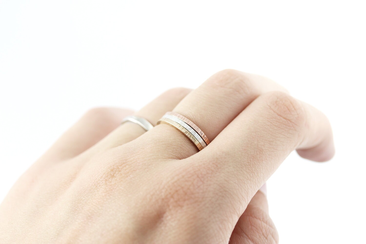 Medium Lined Stacking Ring in Sterling Silver Gold Filled or | Etsy