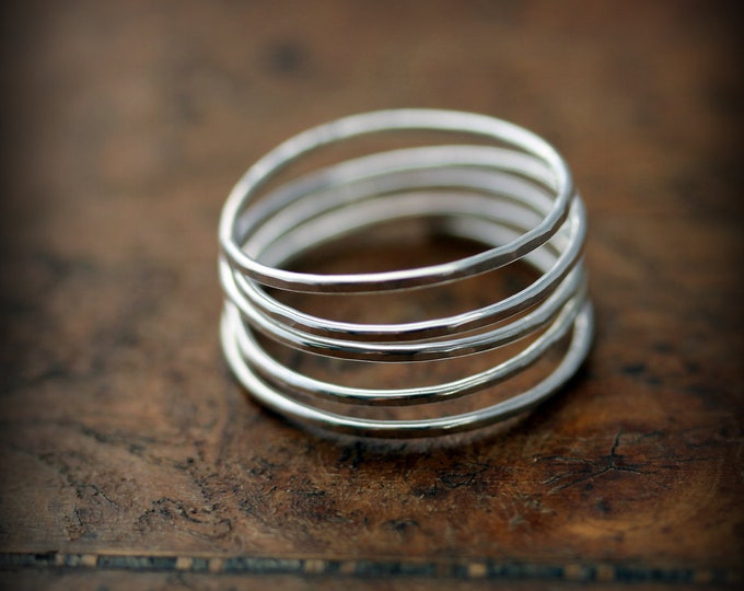 Wrap Around Ring - Recycled Sterling Silver Ring - Silver or Gold ...