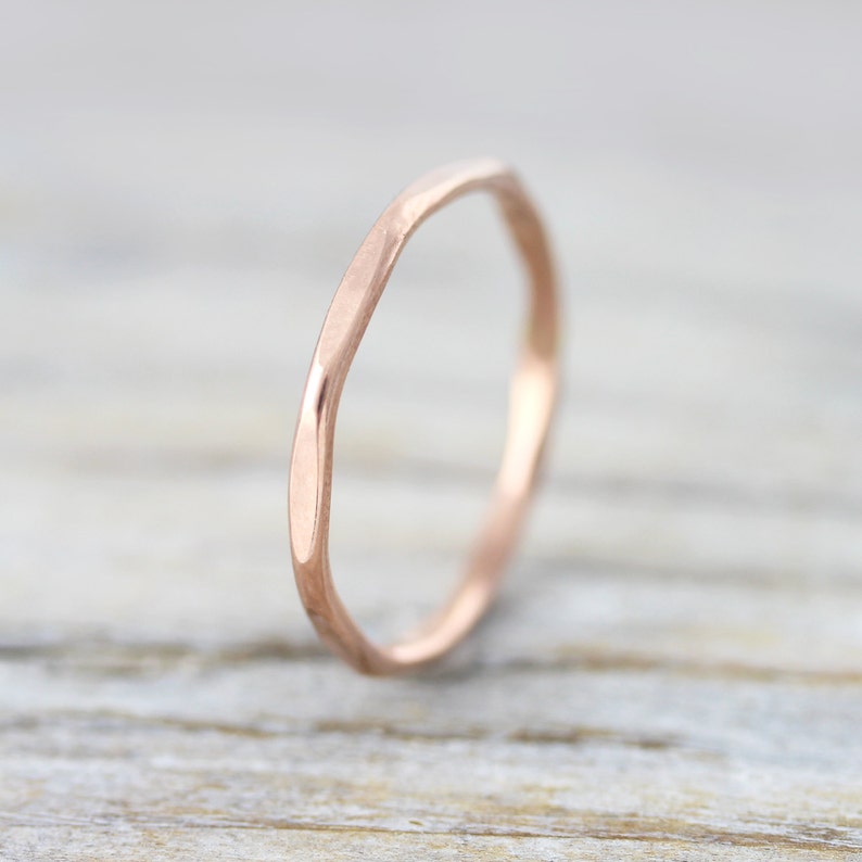 Extra Thin Faceted Stacking Ring in Sterling Silver or Gold - Etsy