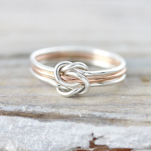 Nautical Double Knot Ring Silver or Yellow Gold Filled Ring - Etsy