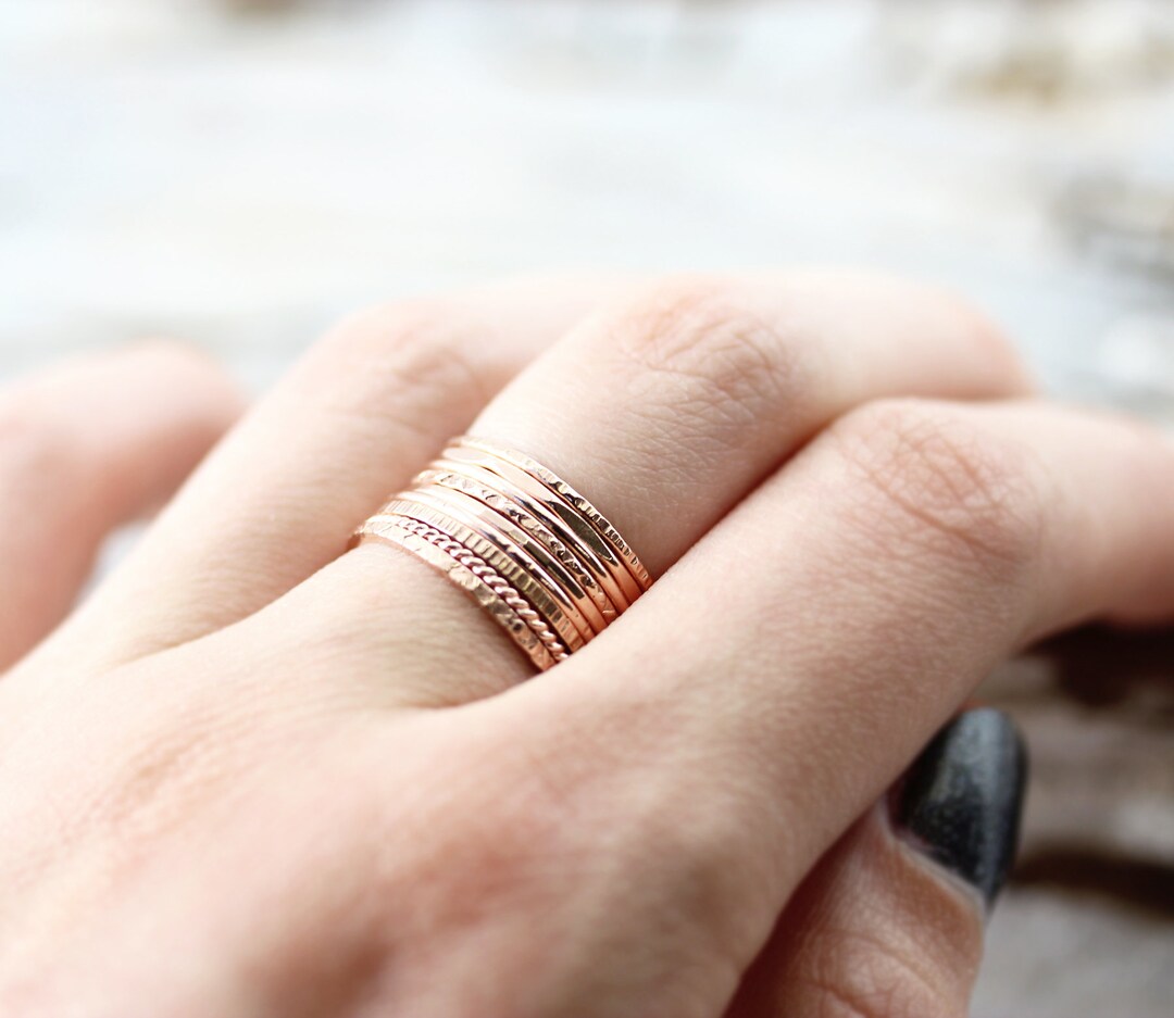 Pick Your Favorite Thin Stacking Rings in Sterling Silver or Gold ...
