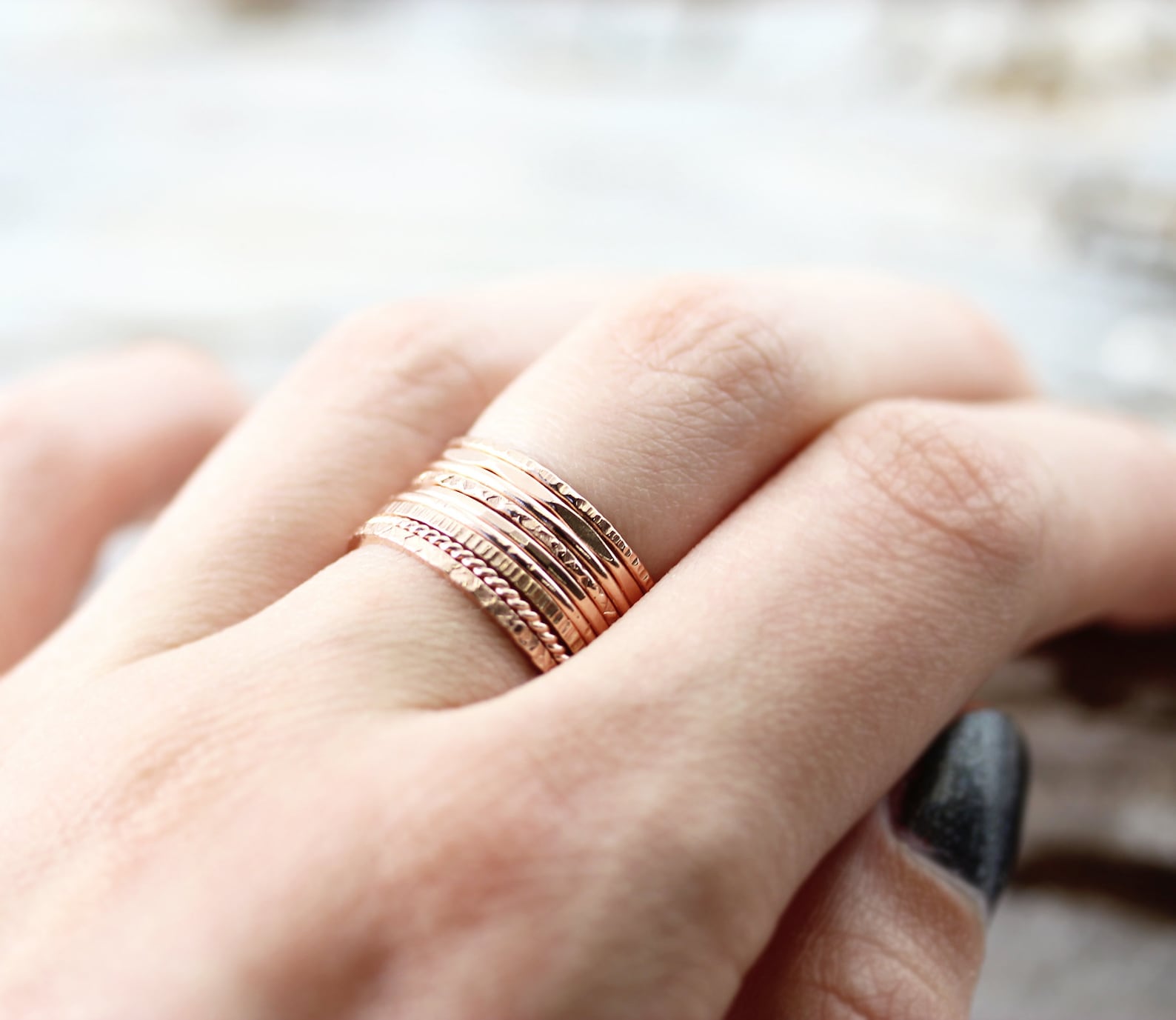 Pick Your Favorite Thin Stacking Rings in Sterling Silver or Gold ...
