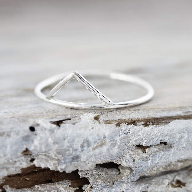 Bague triangle en argent sterling - Etsy France