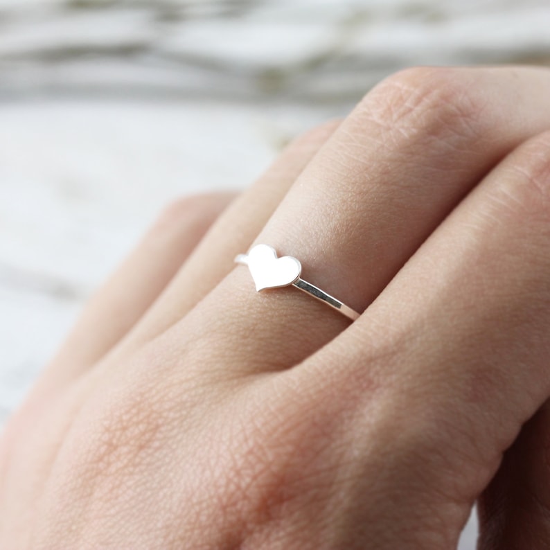 Tiny Heart Ring Sterling Silver Ring - Etsy