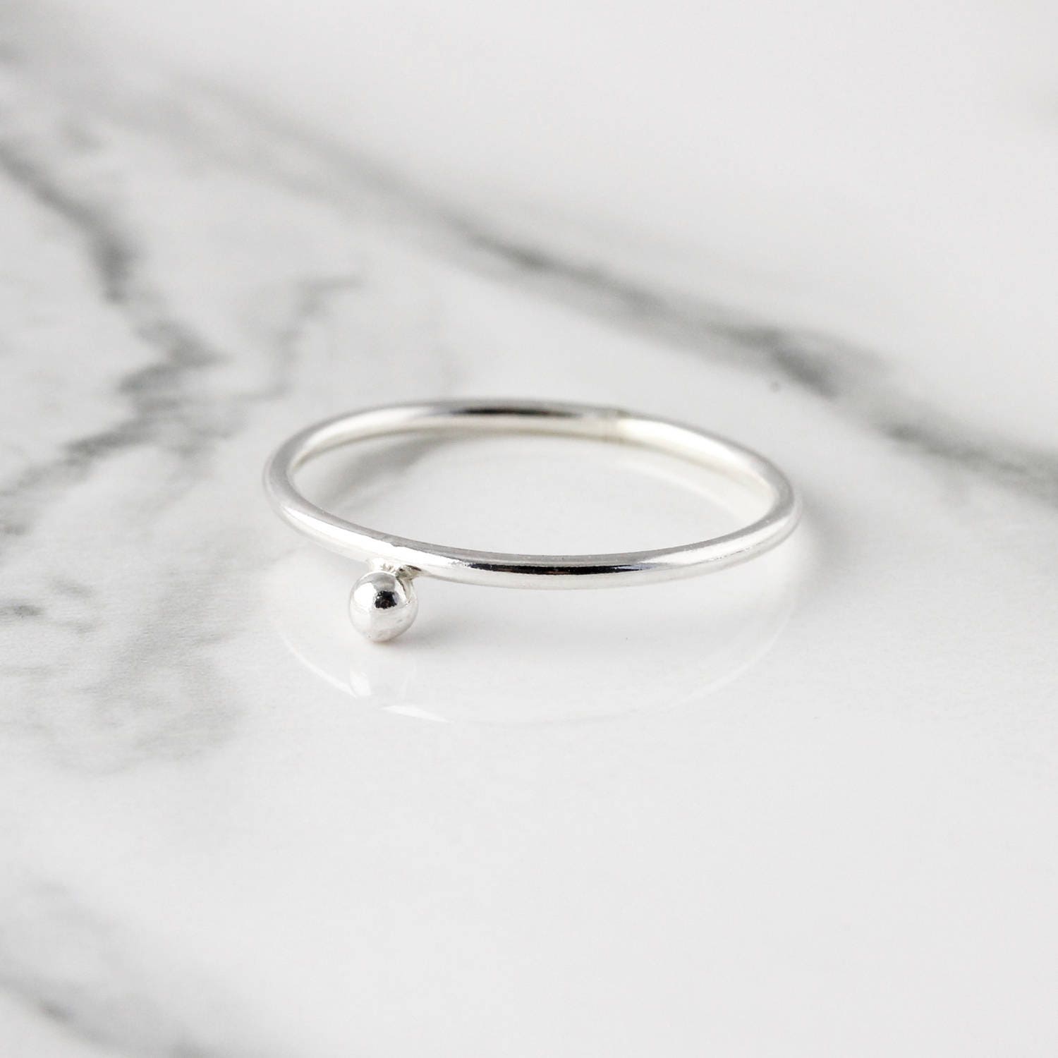 Silver Bead Ring - Recycled Sterling Silver Ring - Etsy
