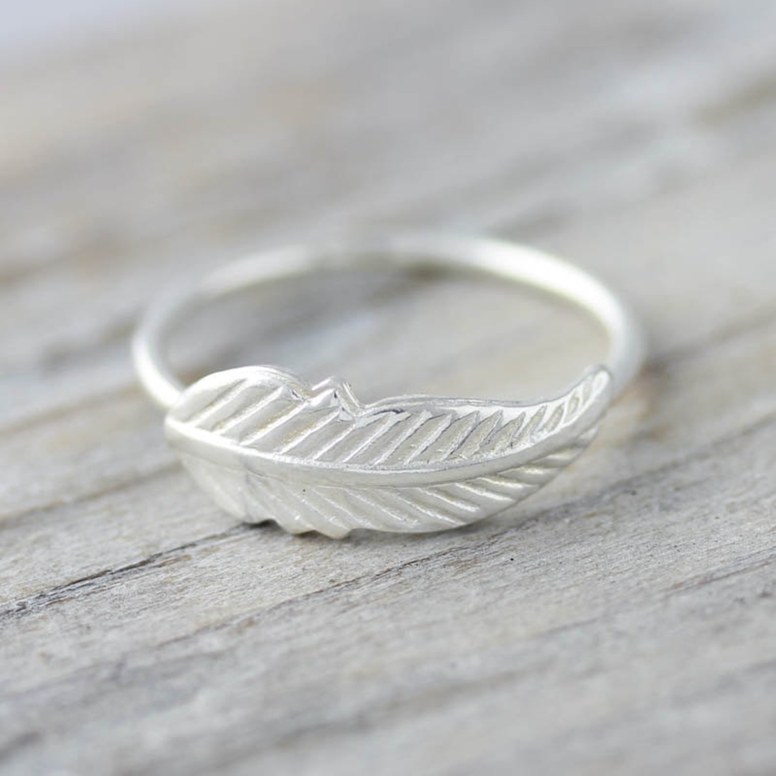 Feather Ring Sterling Silver Ring - Etsy