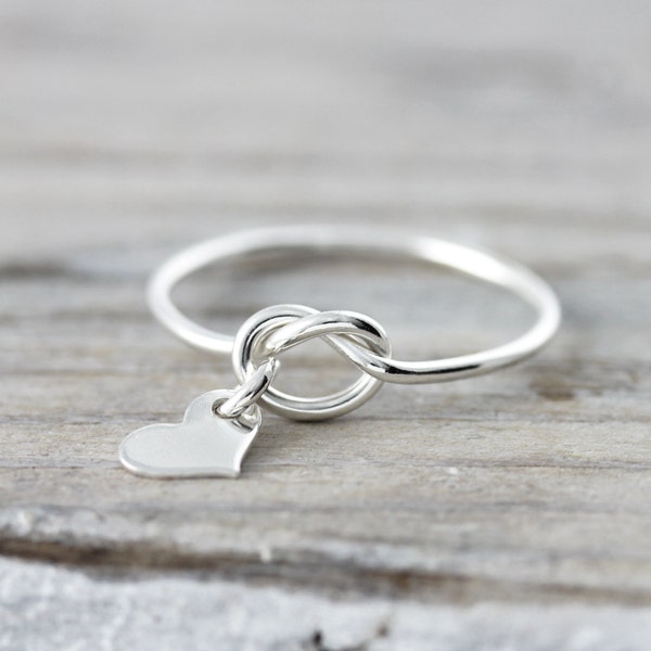 Heart Charm Ring - Etsy