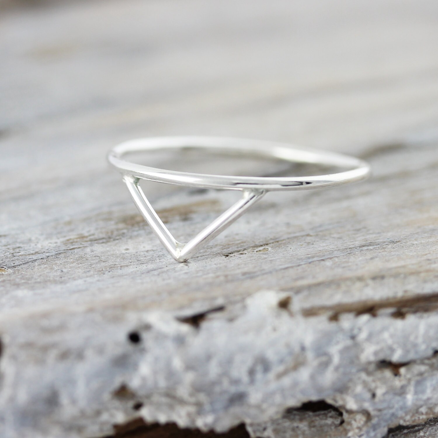 Bague triangle en argent sterling - Etsy France