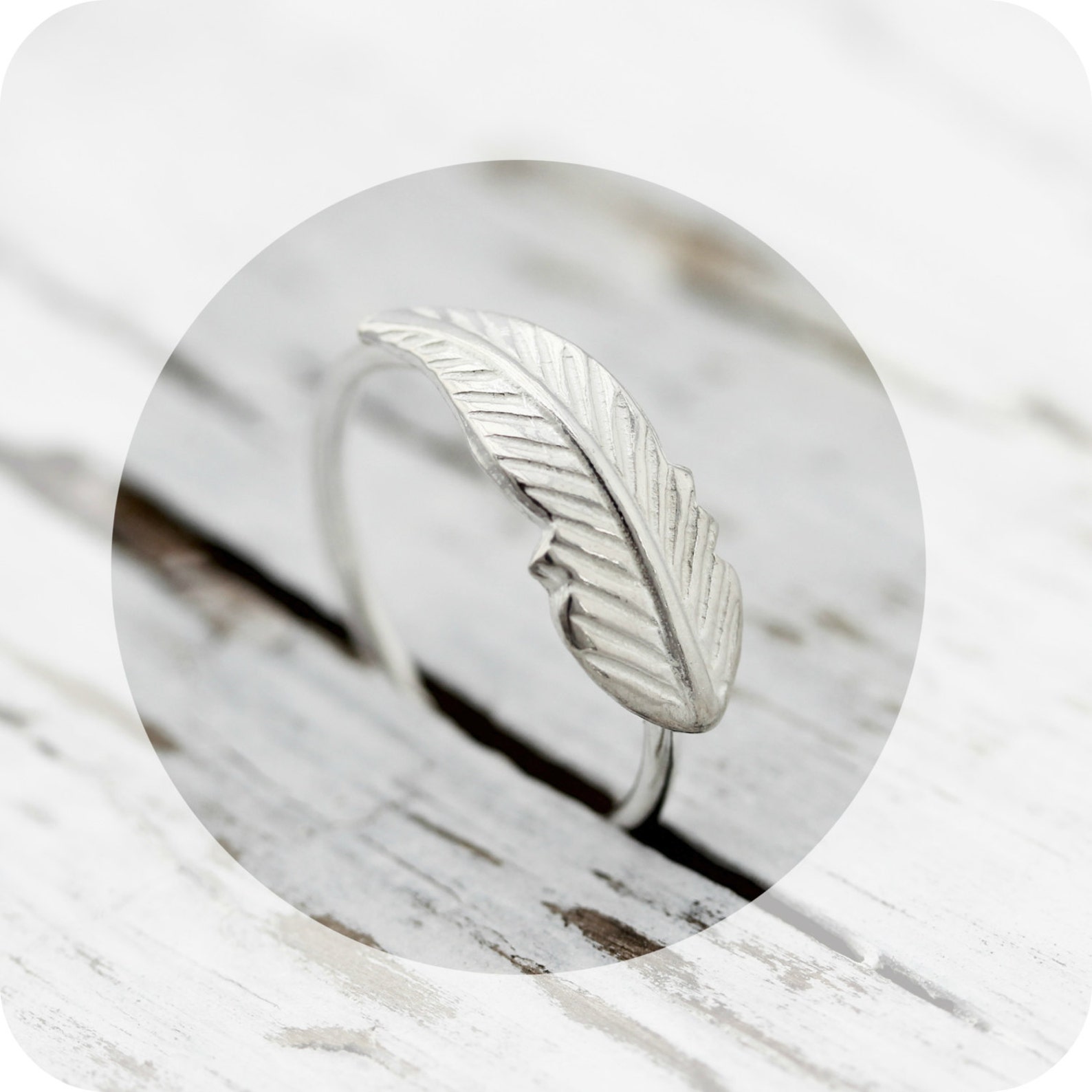 Feather Ring Sterling Silver Ring - Etsy