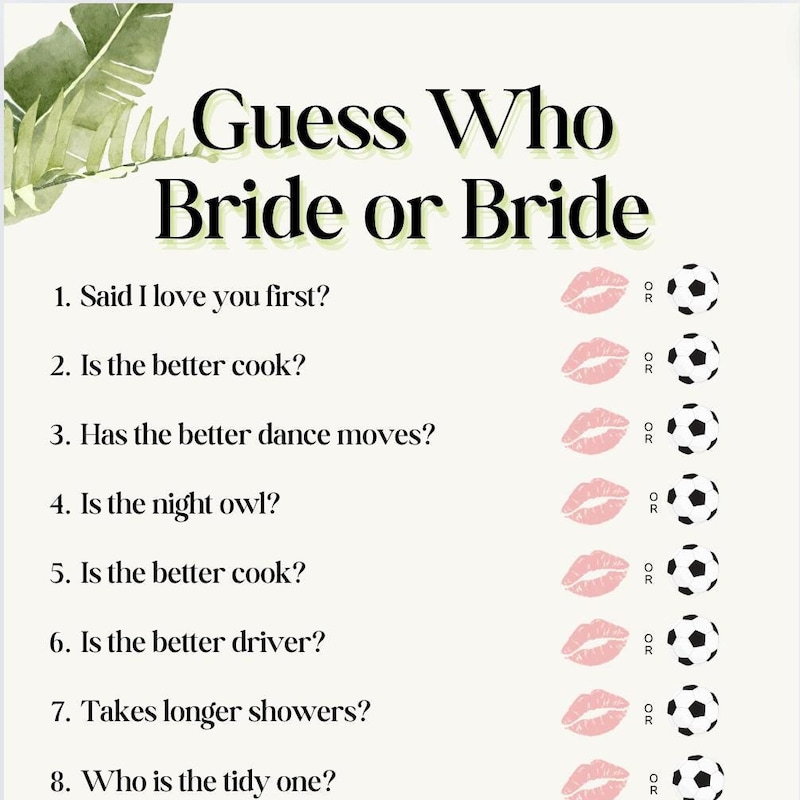 Bridal Shower Games Instant Download Etsy