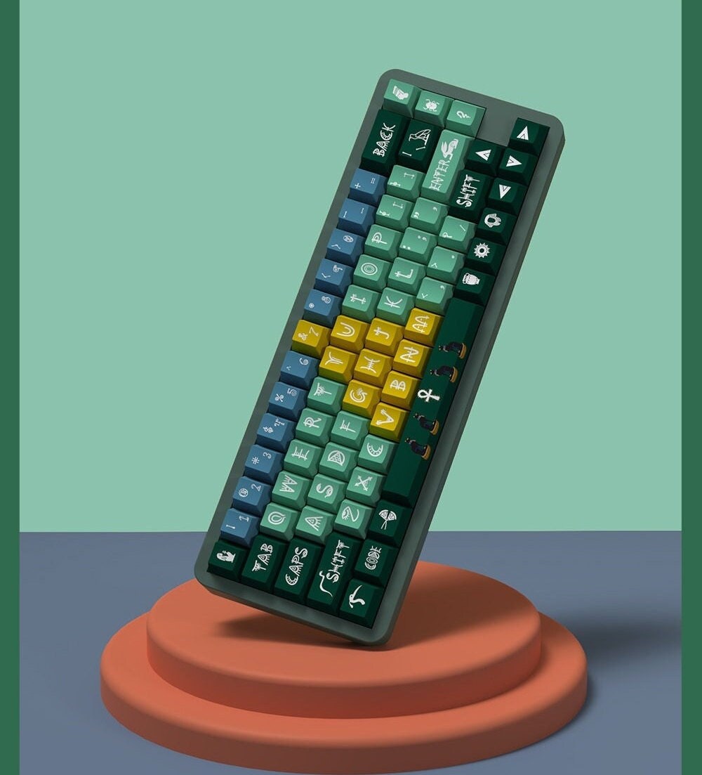 Kawaii Gaming Egypt Pyramid Themed Keycaps PBT 158 Set Cherry Profile ...