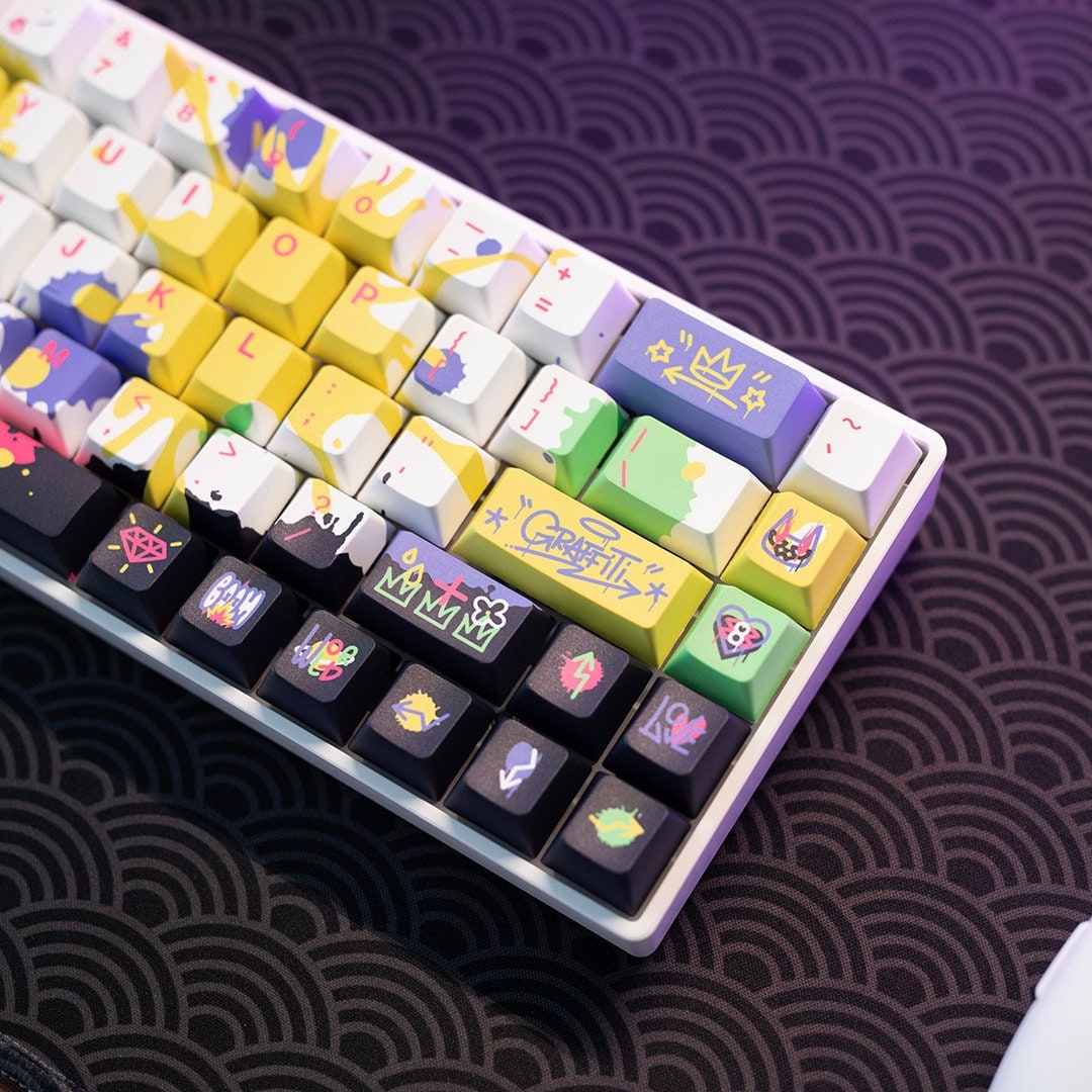 Graffiti Keycaps PBT 141 Set Cherry Profile for Mechanical Keyboards - Etsy