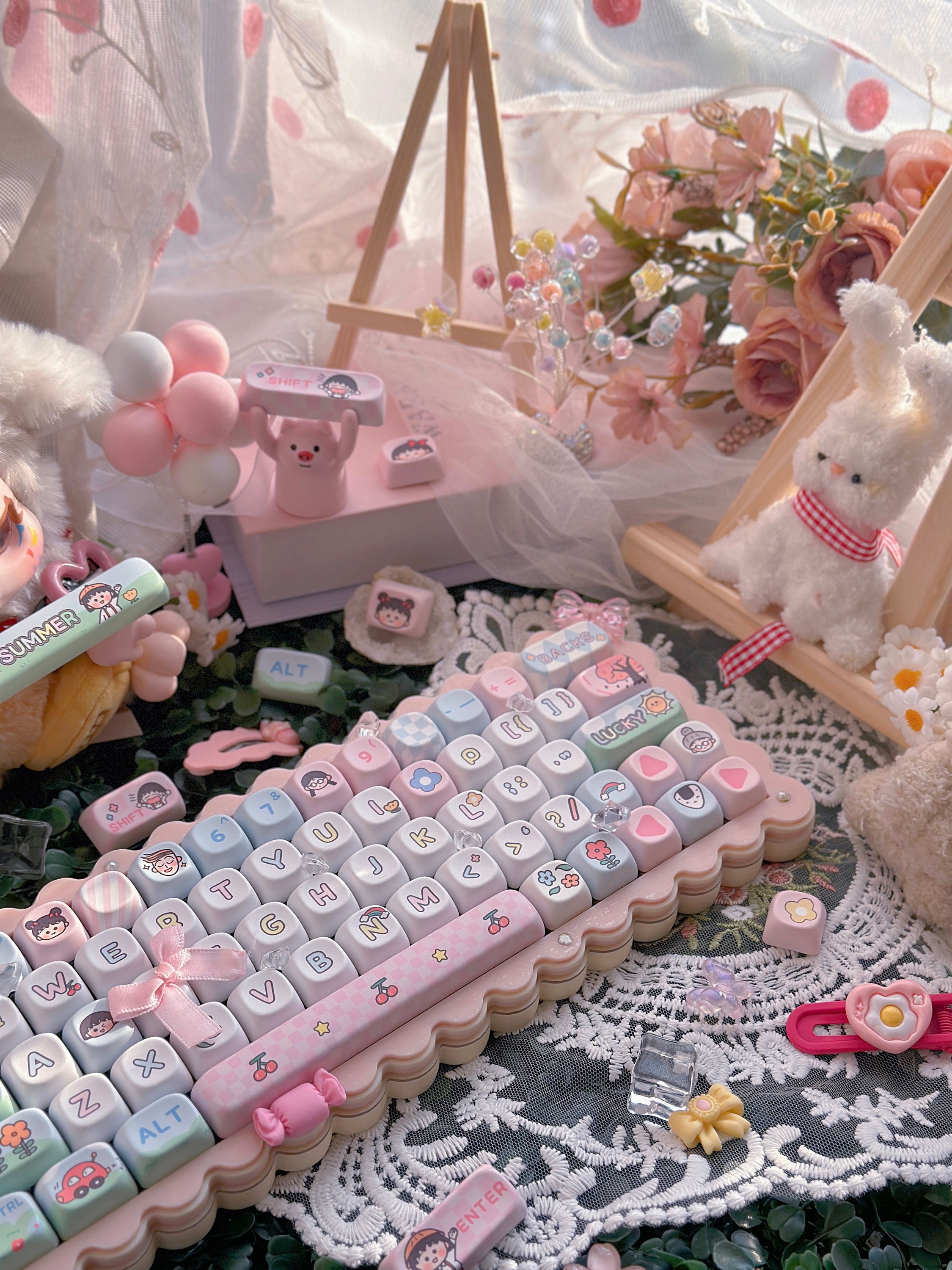 Anime Chibimaruko Chan Inspired Keycaps PBT 140 Set EOA Profile for ...