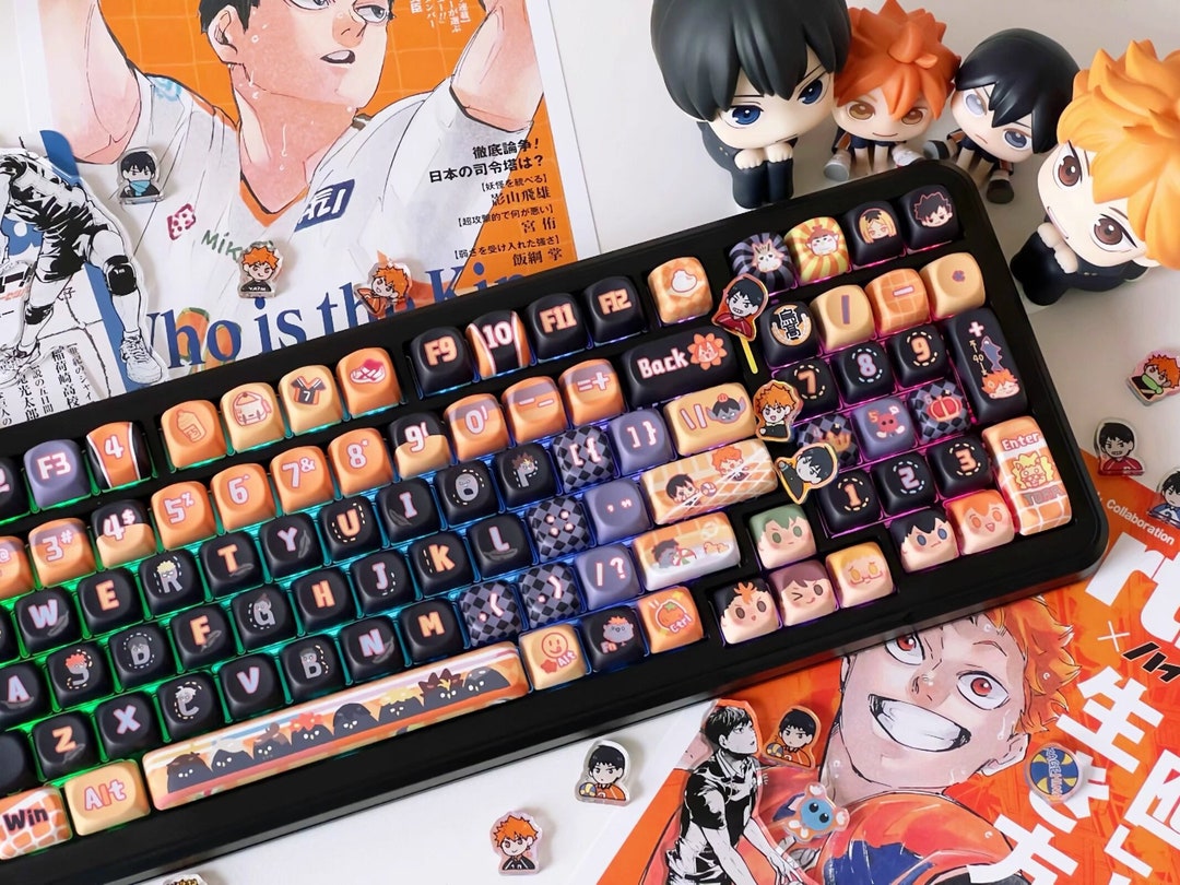 Haikyu Inspired Themed Keycaps PBT 142 25 Set MOA Profile for ...
