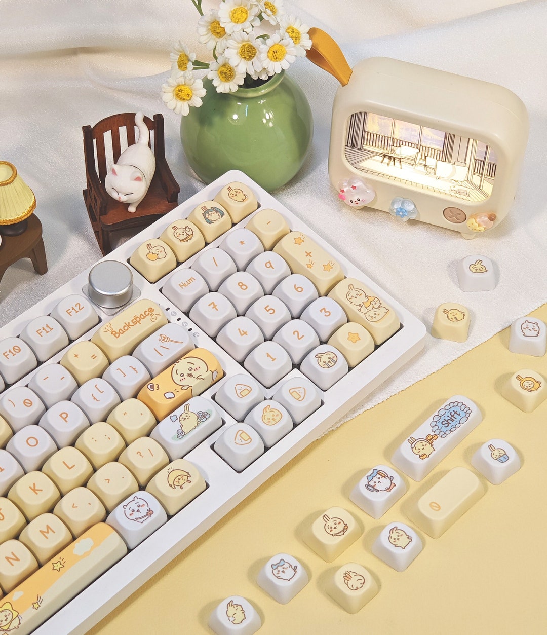 Anime Chiikawa Usagi Inspired Keycaps PBT 132 Set MOA Profile for ...