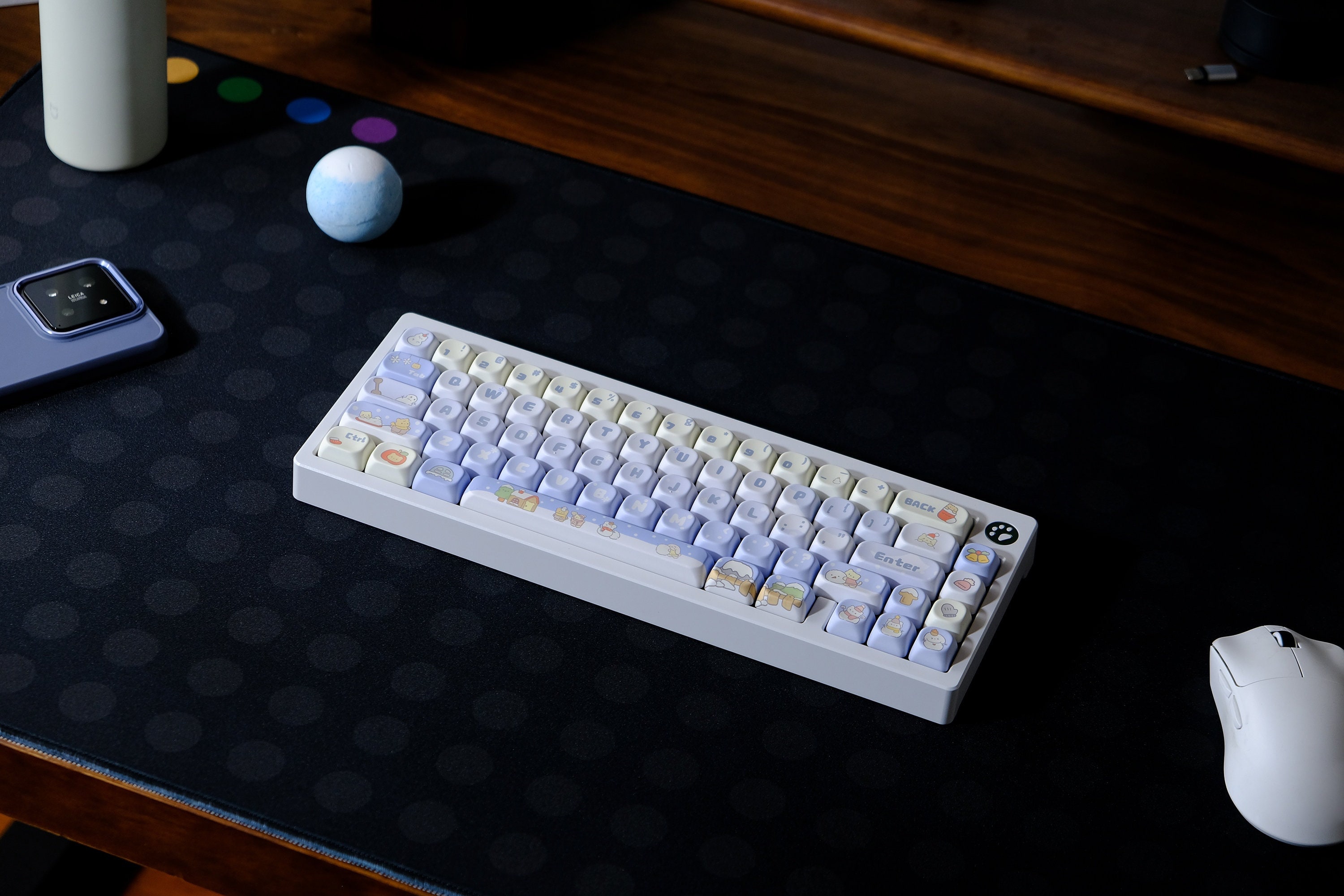 Cute Winter Wonderland Themed Keycaps PBT 130 Set QX3 Profile for ...