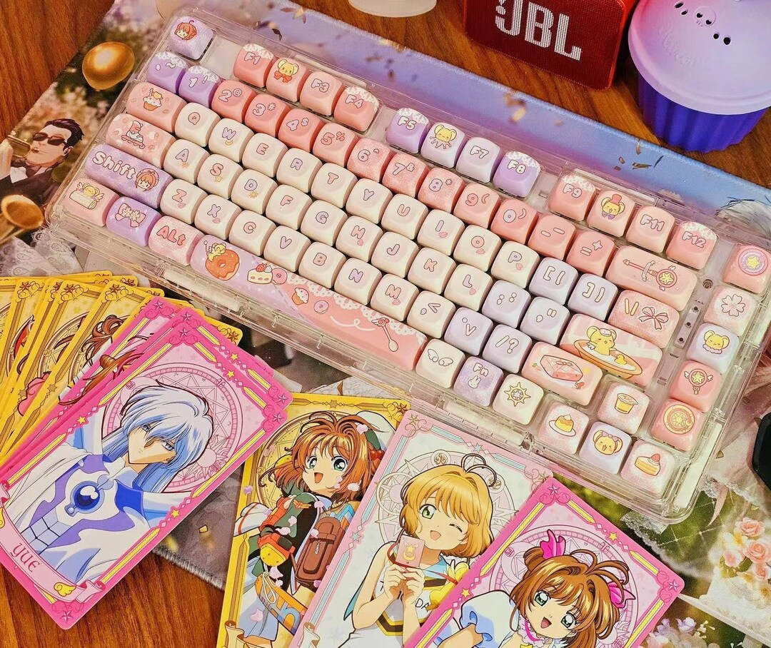 Kawaii Gaming Cardcaptor Sakura Inspired Keycaps PBT 142 Set MOA or ...