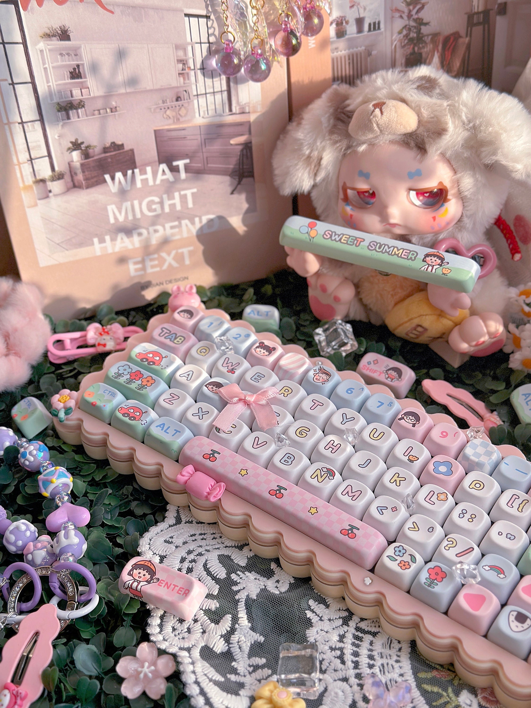 Anime Chibimaruko Chan Inspired Keycaps PBT 140 Set EOA Profile for ...