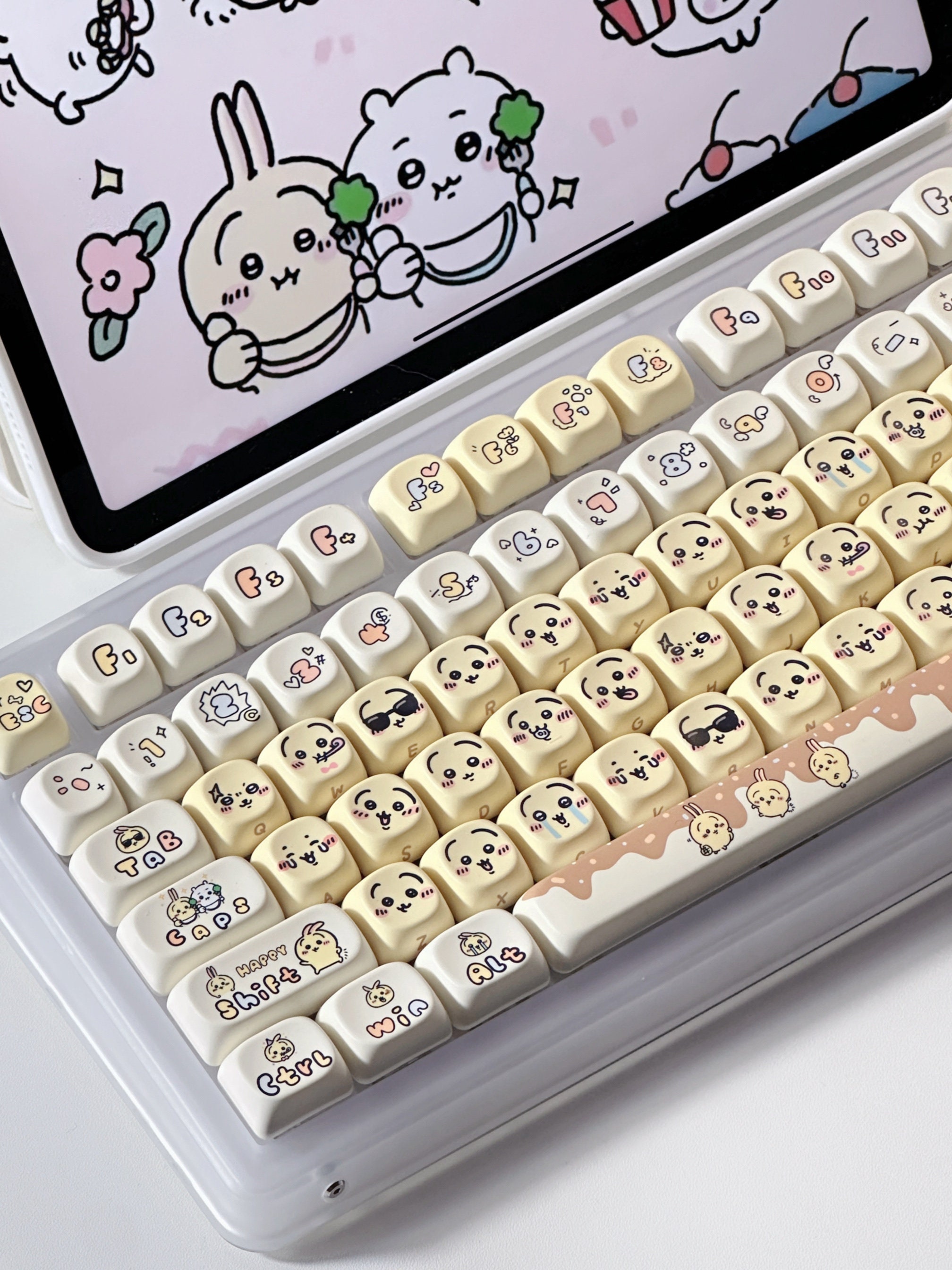 Anime Chiikawa Usagi Inspired Keycaps PBT 131 Set MOA Profile for ...