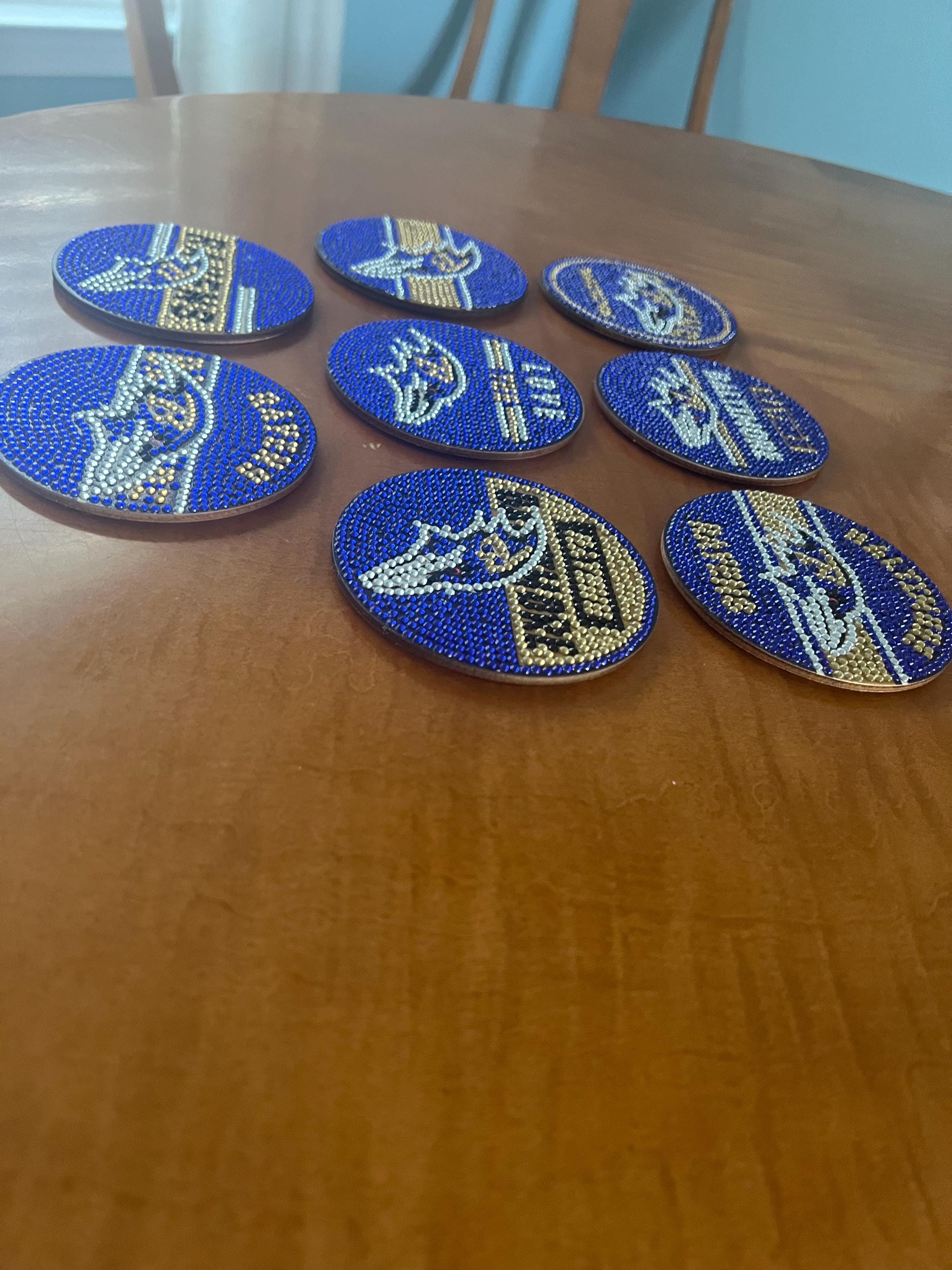 Completed Diamond Art Baltimore Ravens Coasters Set of 8 - Etsy
