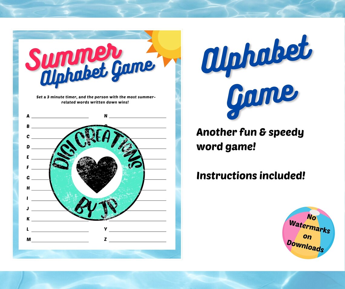 Summer Activity Bundle Printable | Summer Party Games | Summer Game ...
