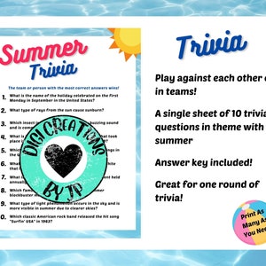 Summer Activity Bundle, Summer Activities, Summer Party Games, Summer ...