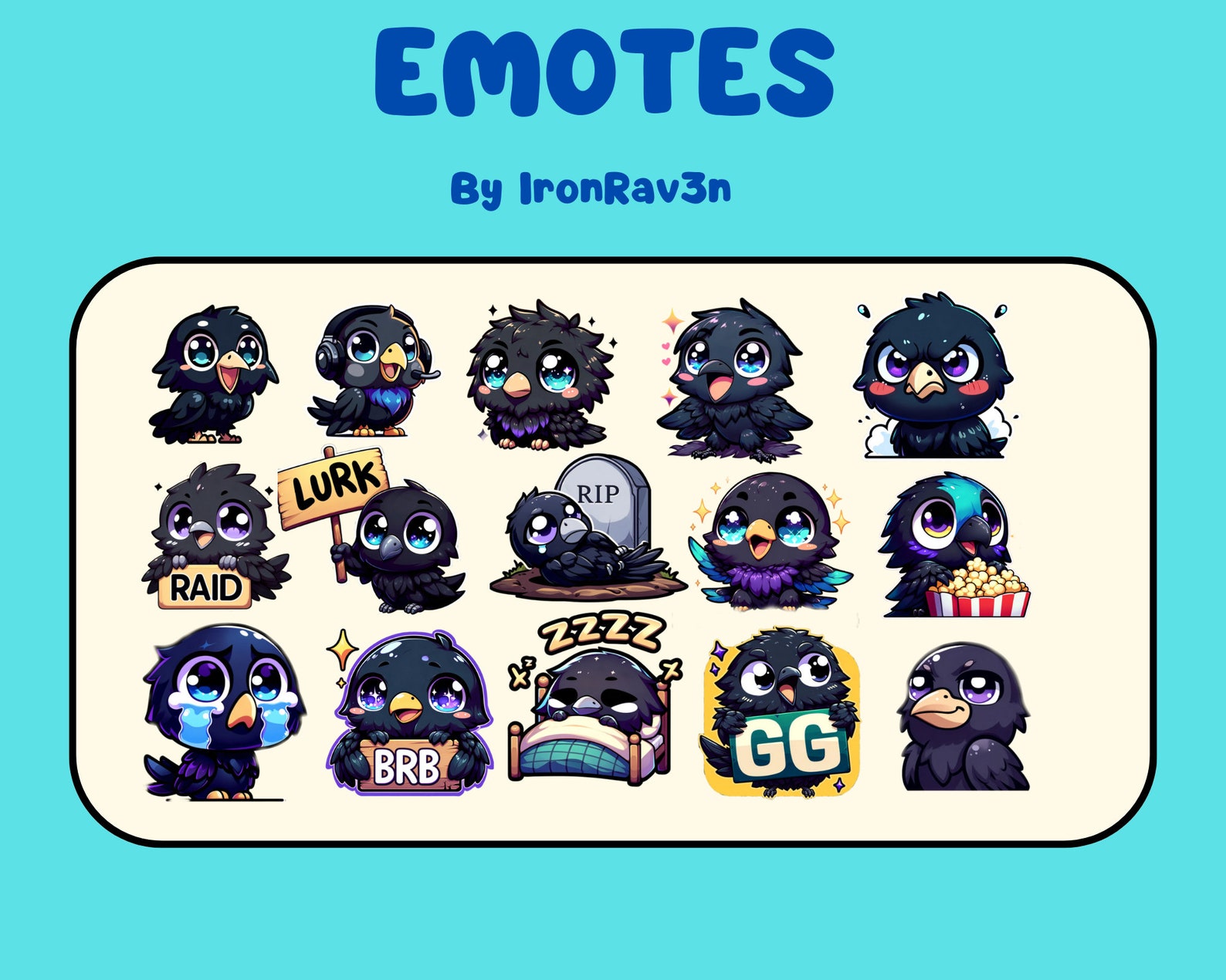 Chibi Emote Twitch Discord Kick Streaming - Etsy